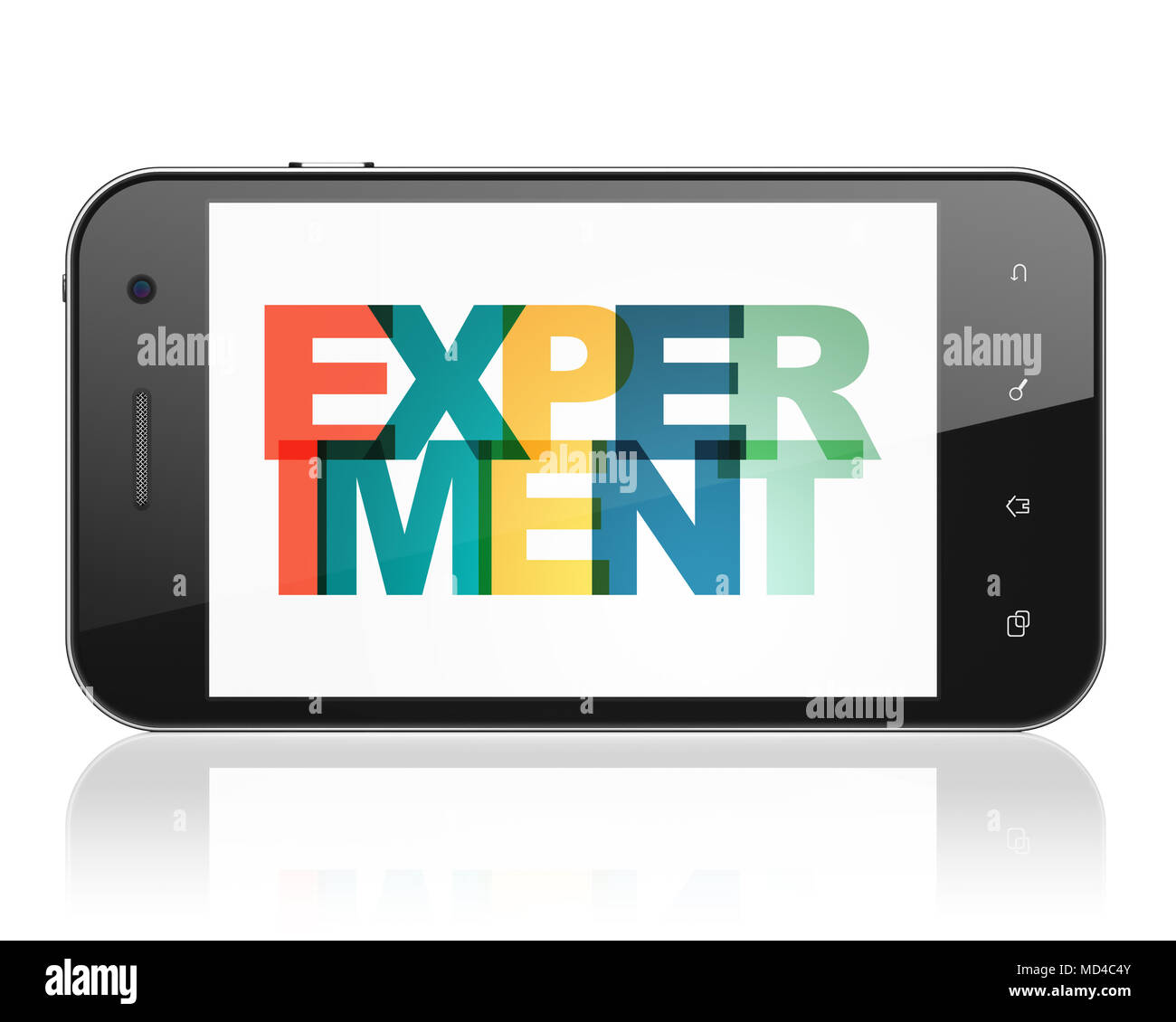 Science concept: Smartphone with Experiment on display Stock Photo - Alamy