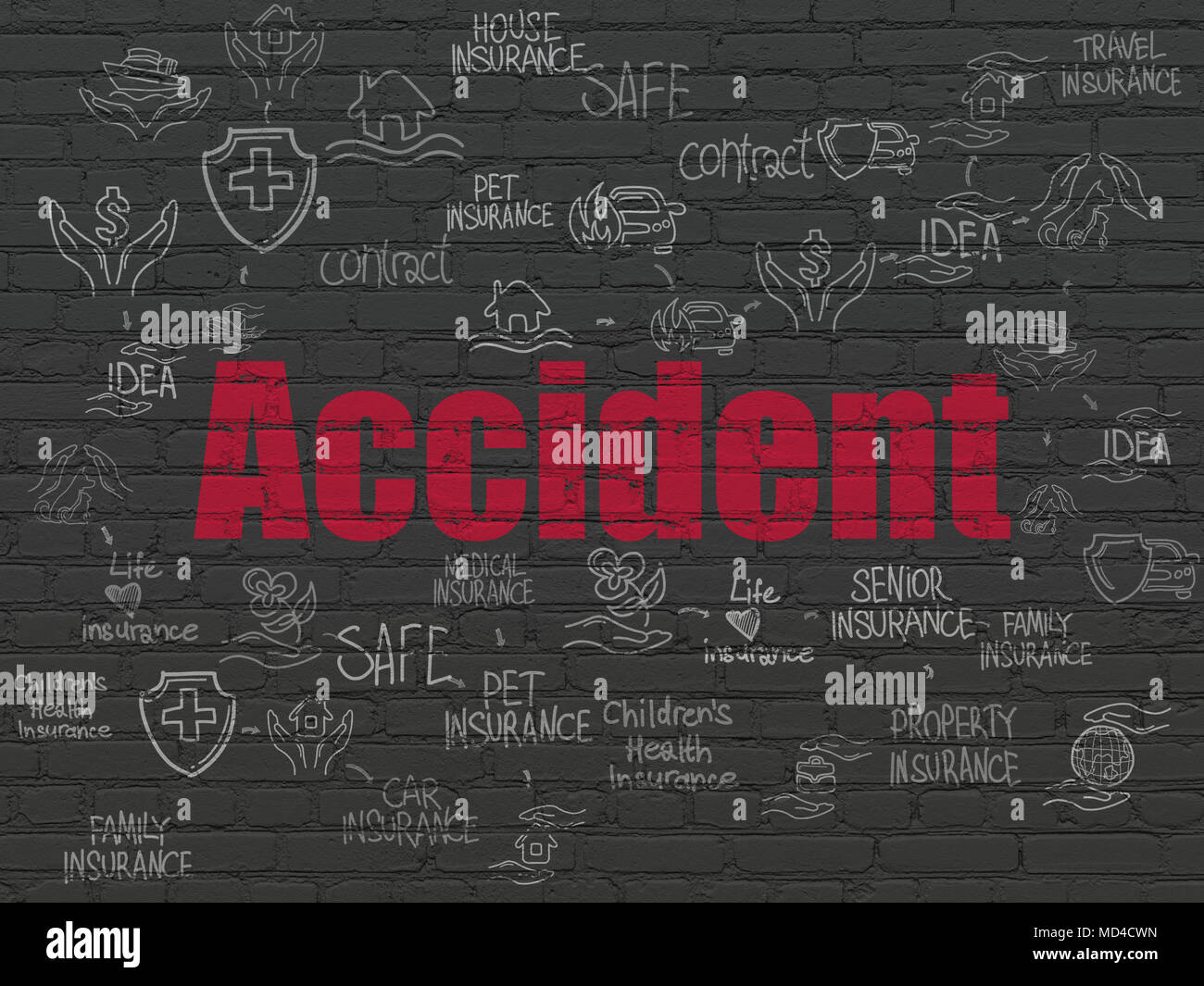 Insurance concept: Accident on wall background Stock Photo - Alamy