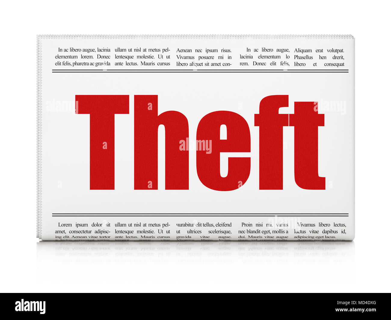 Security concept: newspaper headline Theft Stock Photo - Alamy