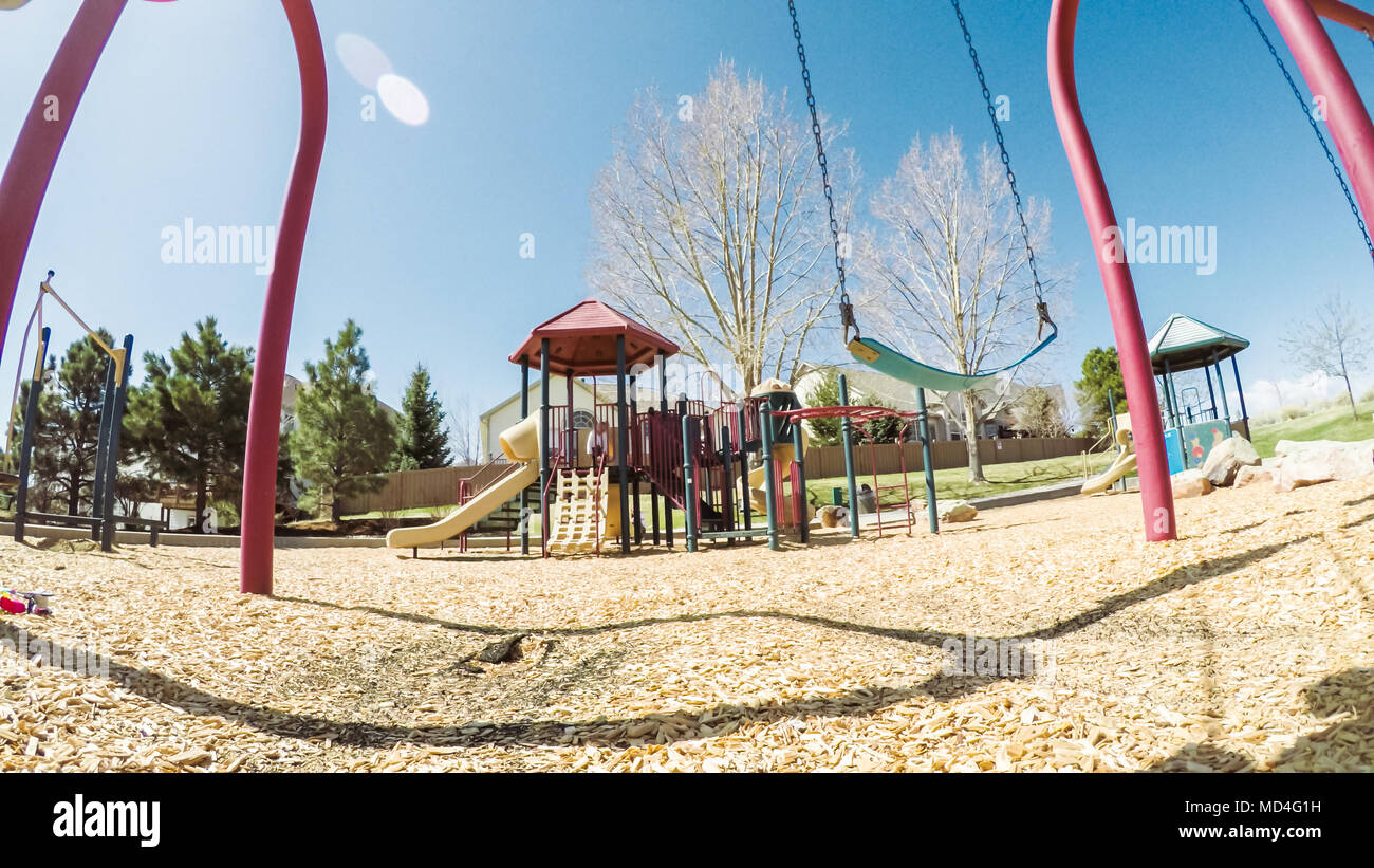Empty outdoor childrens playground in suburbs Stock Photo - Alamy
