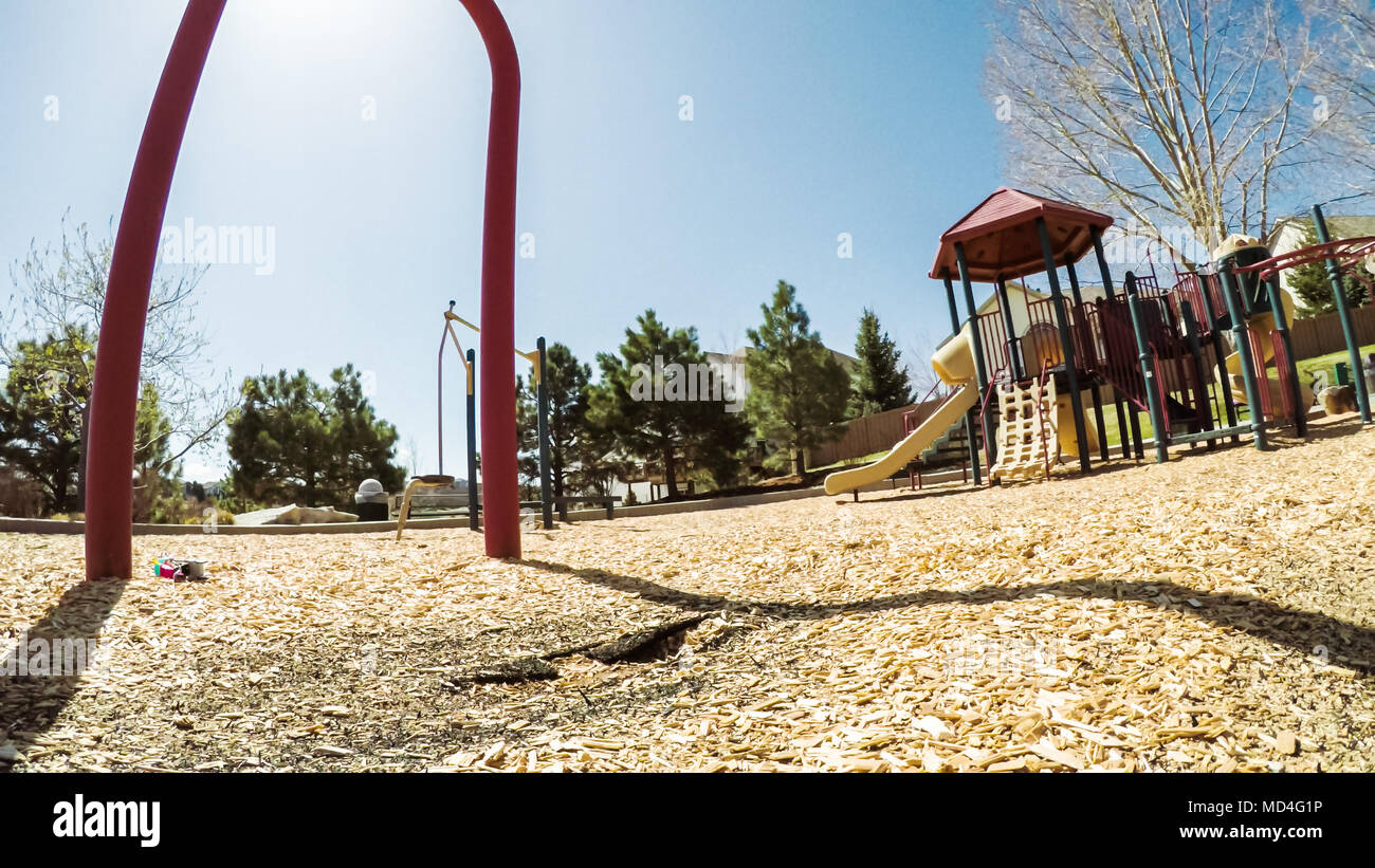 Empty outdoor childrens playground in suburbs Stock Photo - Alamy