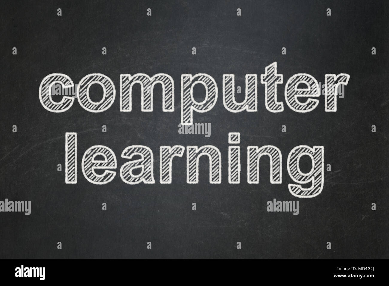 Learning concept: Computer Learning on chalkboard background Stock ...