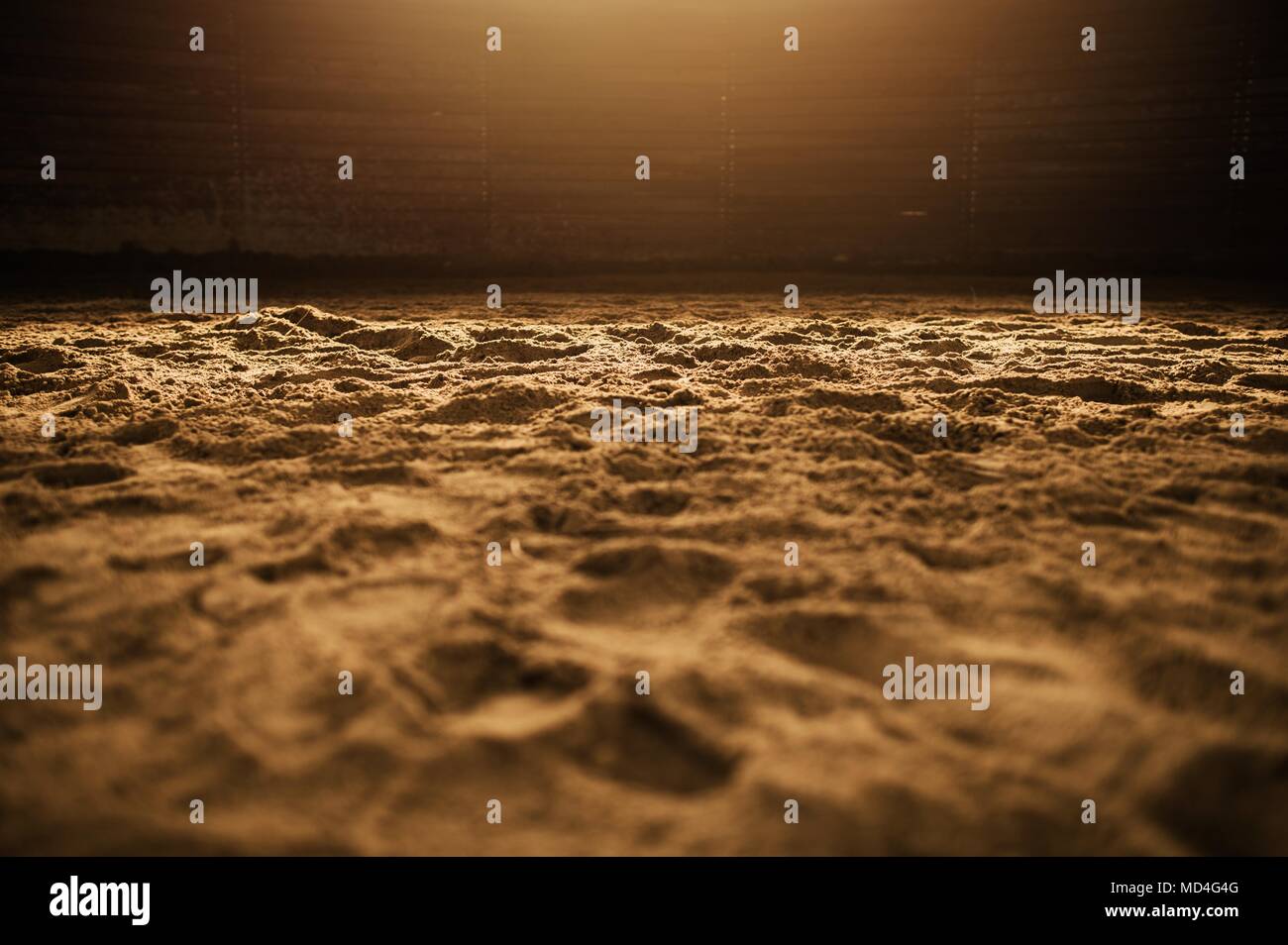 Sandy Rodeo Arena in the Warm Spotlight Closeup Photo Stock Photo - Alamy