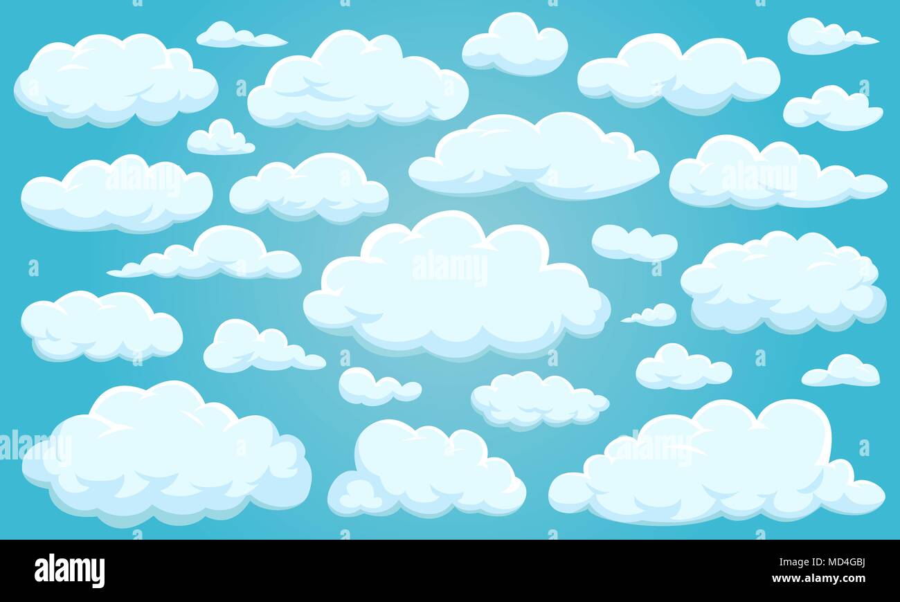 Set of clouds of different shapes in the sky for your web site design ...