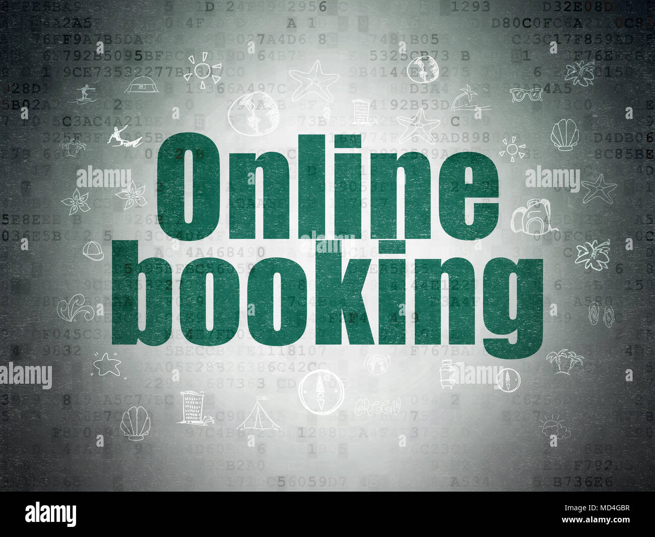 Tourism concept: Online Booking on Digital Data Paper background Stock ...