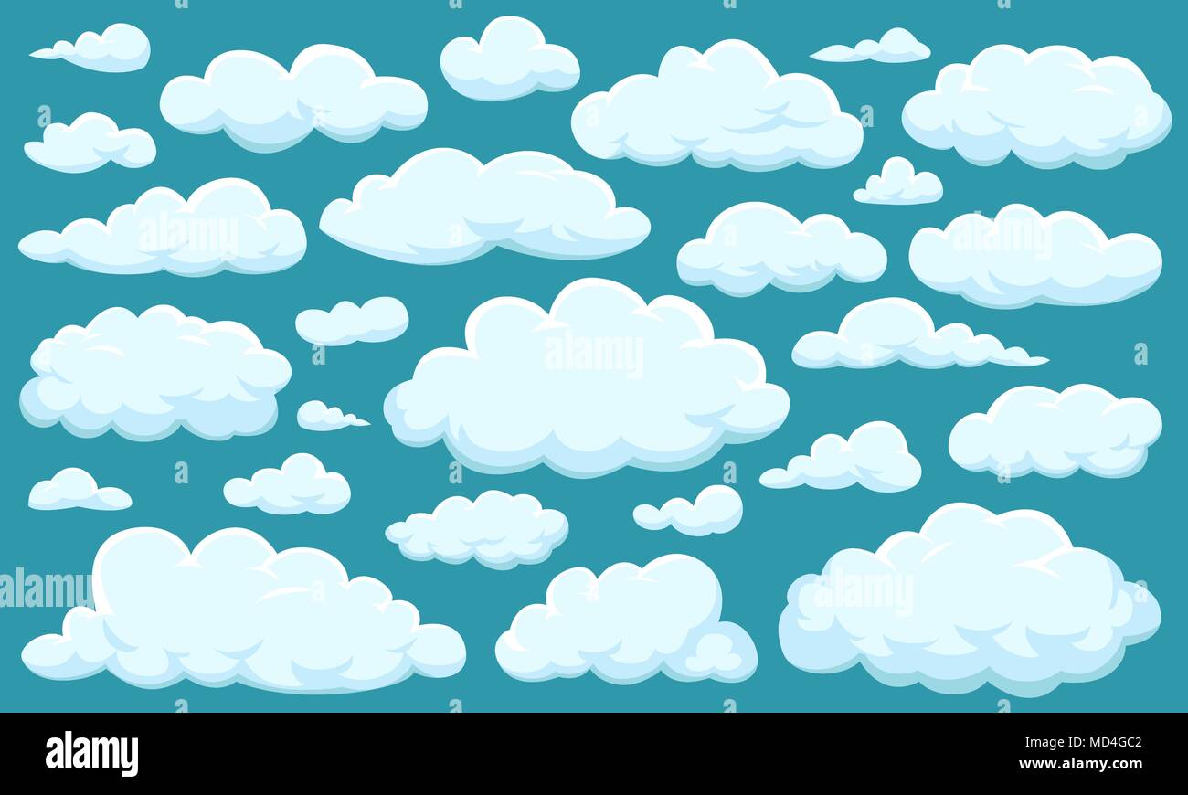 Set of clouds of different shapes in the sky for your web site design ...