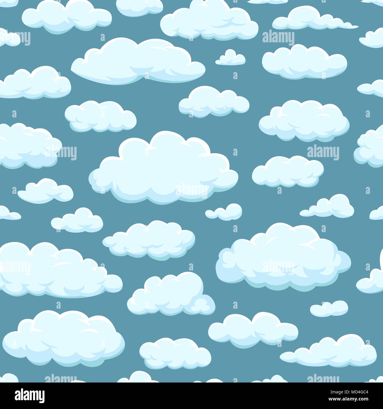 Seamless pattern. Clouds of different shapes in the sky for your web ...