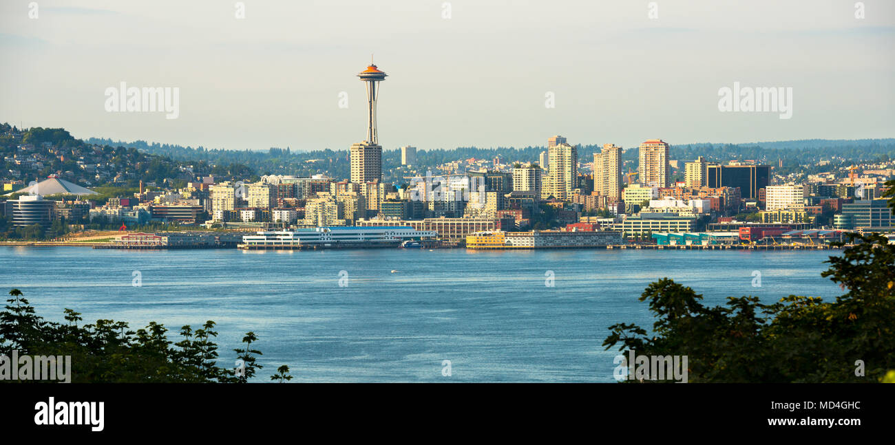 Queen Anne district skyline in Seattle, Washington State, USA Stock ...