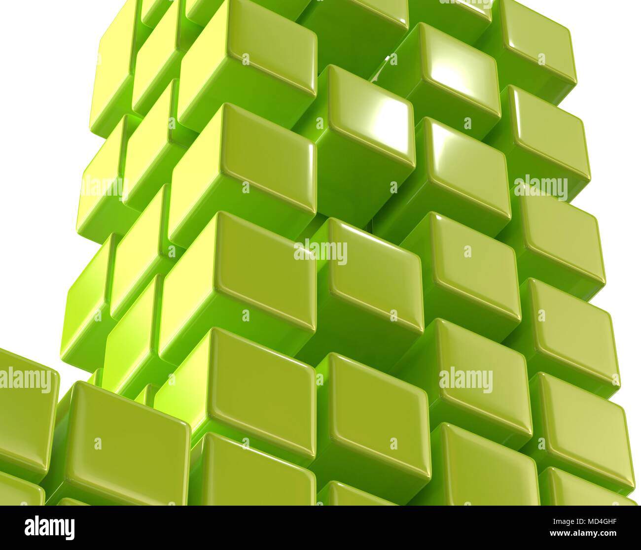 Green abstract cubes block array 3d illustration Stock Photo - Alamy