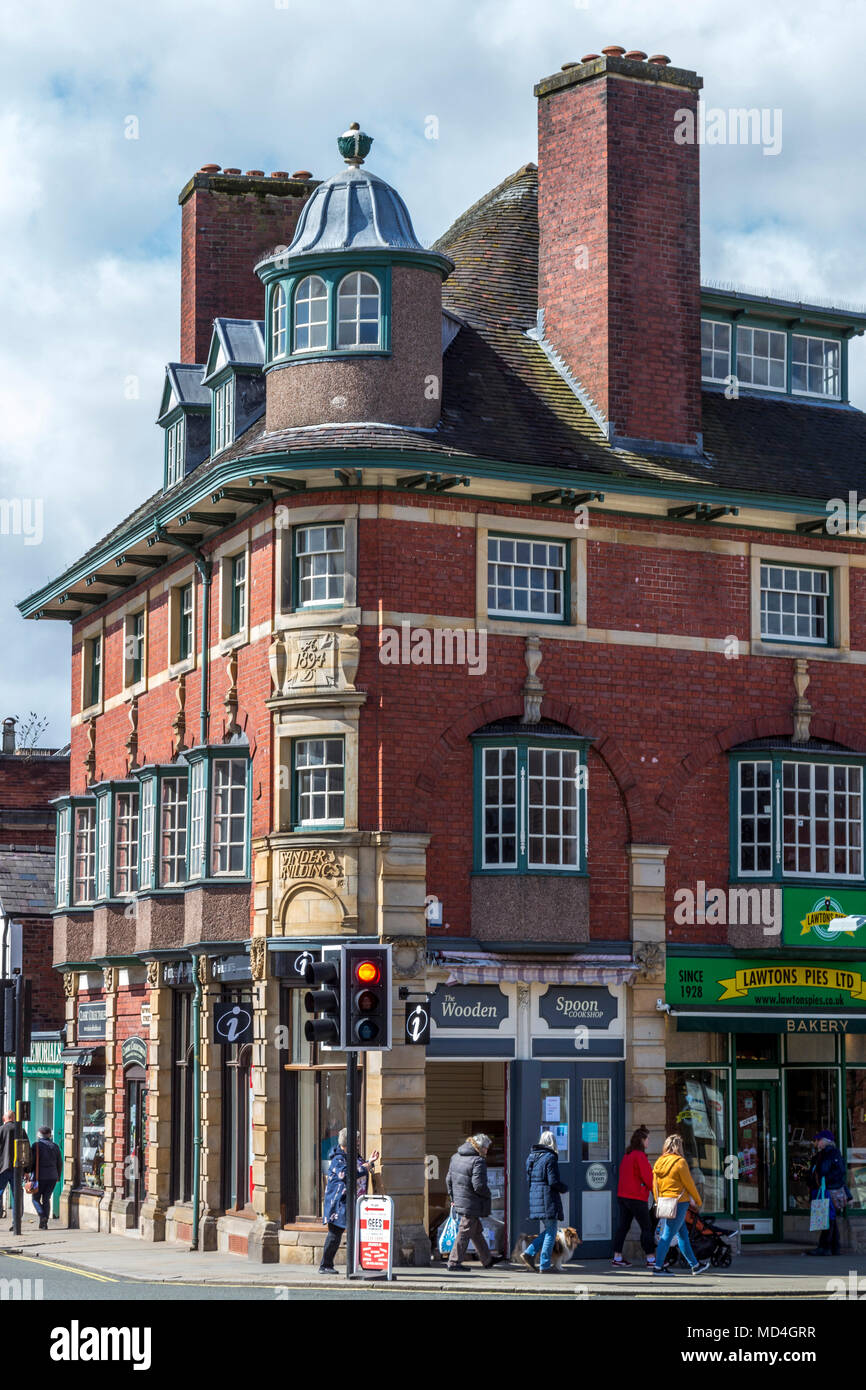 Leek town centre shopping centre in the county of Staffordshire ...