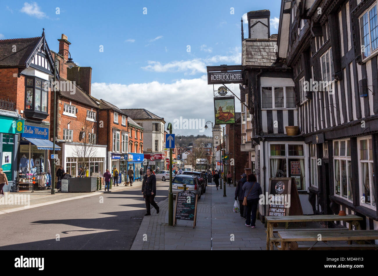 Leek town centre shopping centre in the county of Staffordshire ...