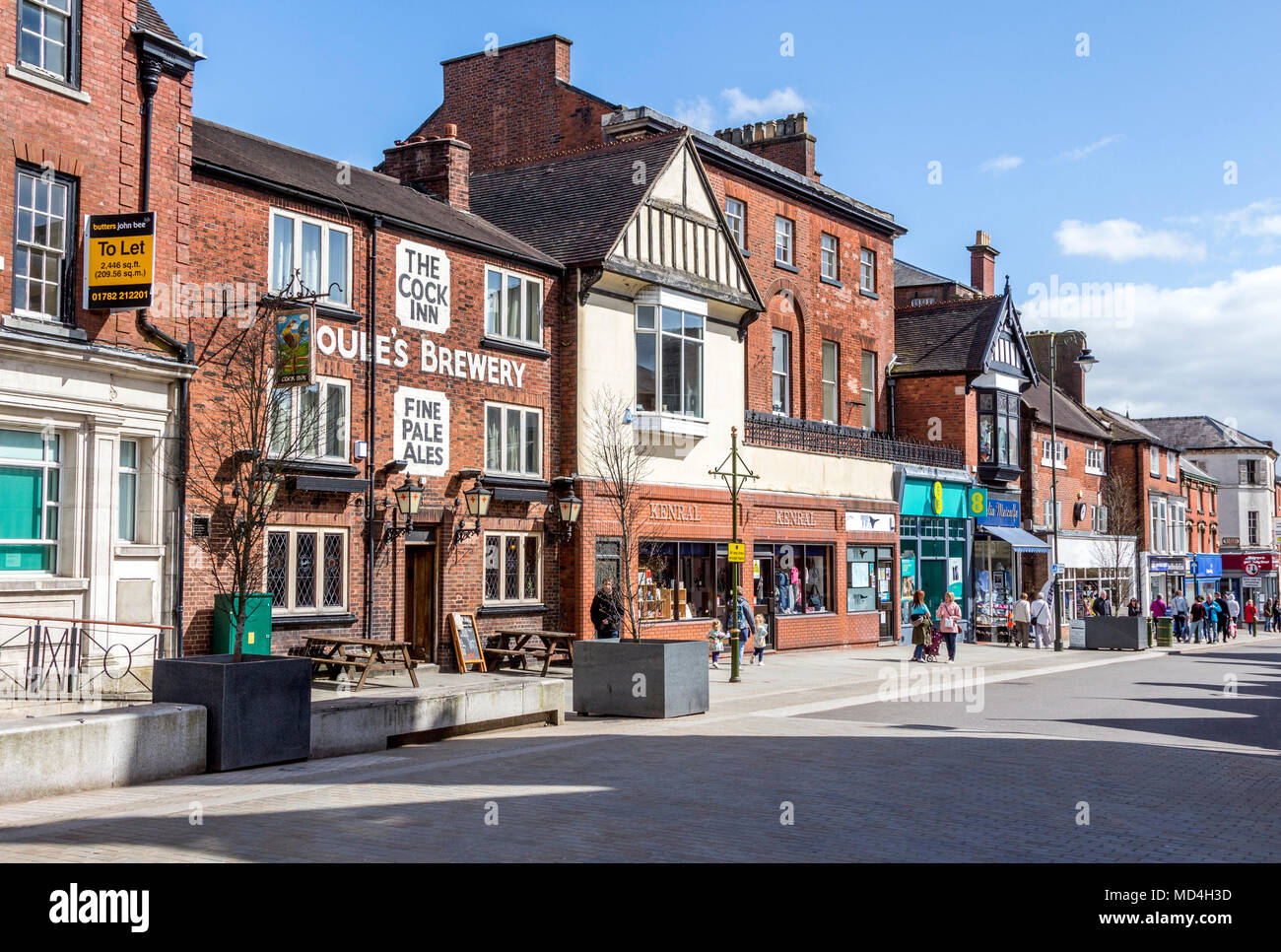 Leek town centre shopping centre in the county of Staffordshire ...