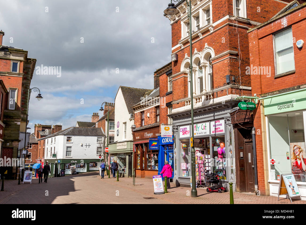 Leek town centre shopping centre in the county of Staffordshire ...