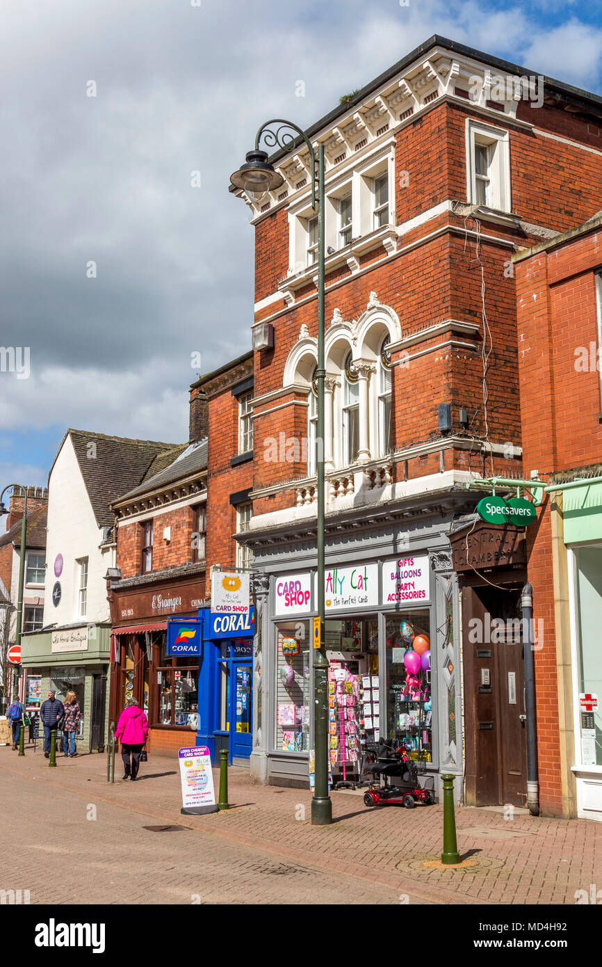 Leek town centre shopping centre in the county of Staffordshire ...