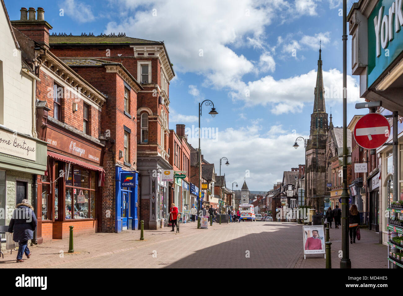 Leek town centre shopping centre in the county of Staffordshire ...
