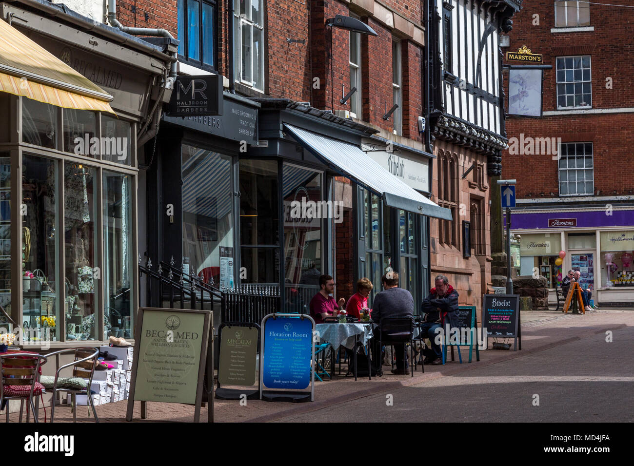 Leek town centre shopping centre in the county of Staffordshire ...