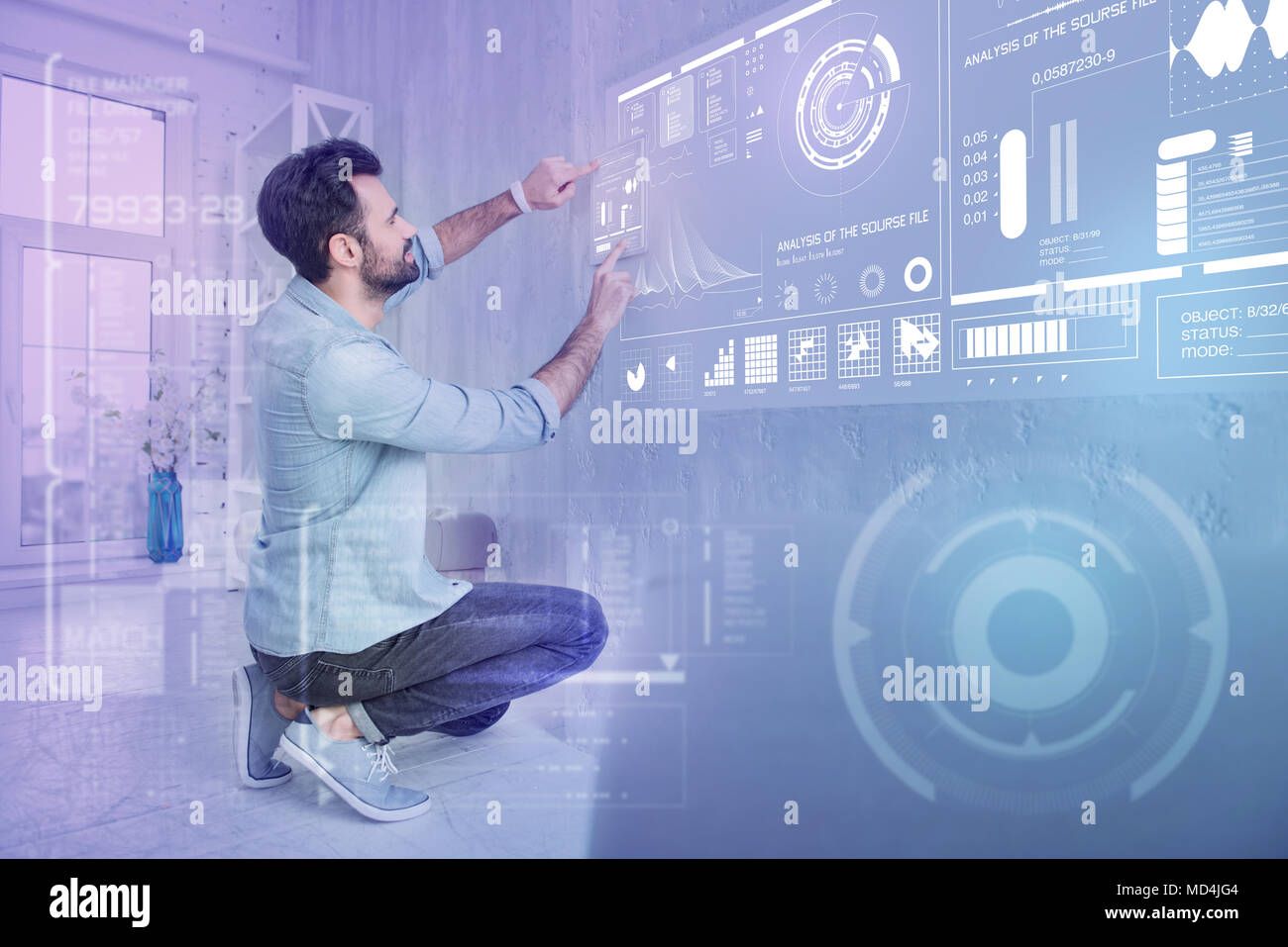 Happy programmer in home hi-res stock photography and images - Alamy