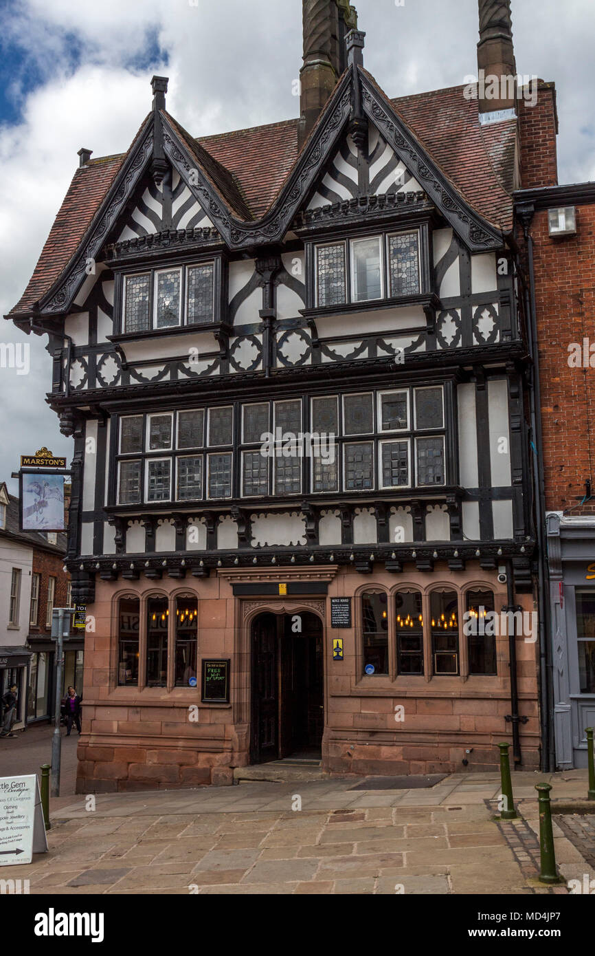 Leek town centre shopping centre in the county of Staffordshire ...