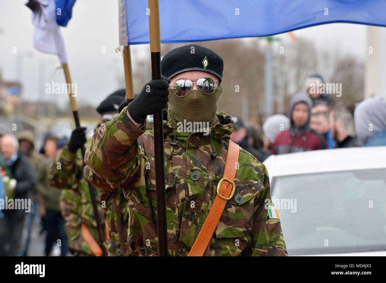 Dissident republicans dressed in paramilitary style uniforms at an ...