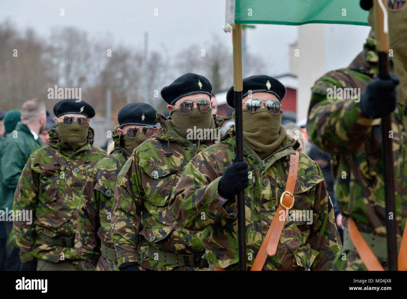 Dissident republicans dressed in paramilitary style uniforms at an ...