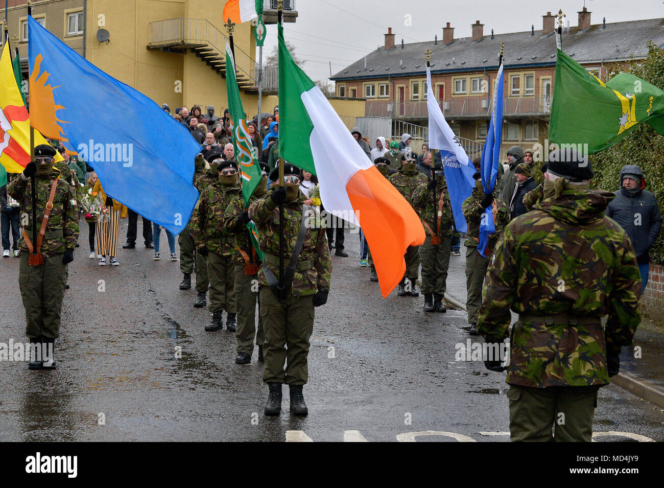 Dissident republicans dressed in paramilitary style uniforms at an ...