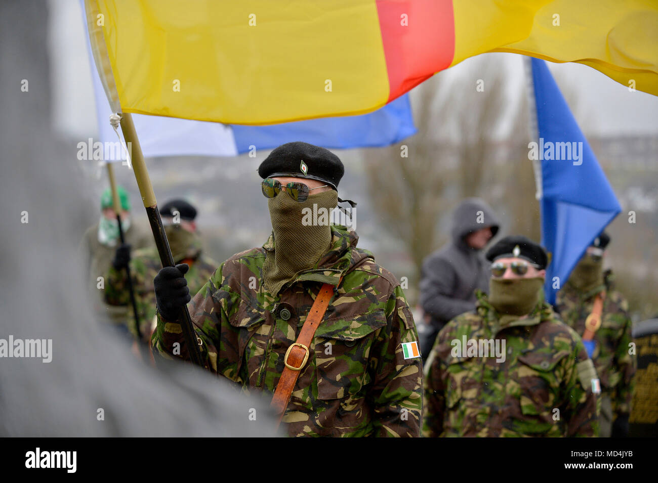 Dissident republicans dressed in paramilitary style uniforms at an ...