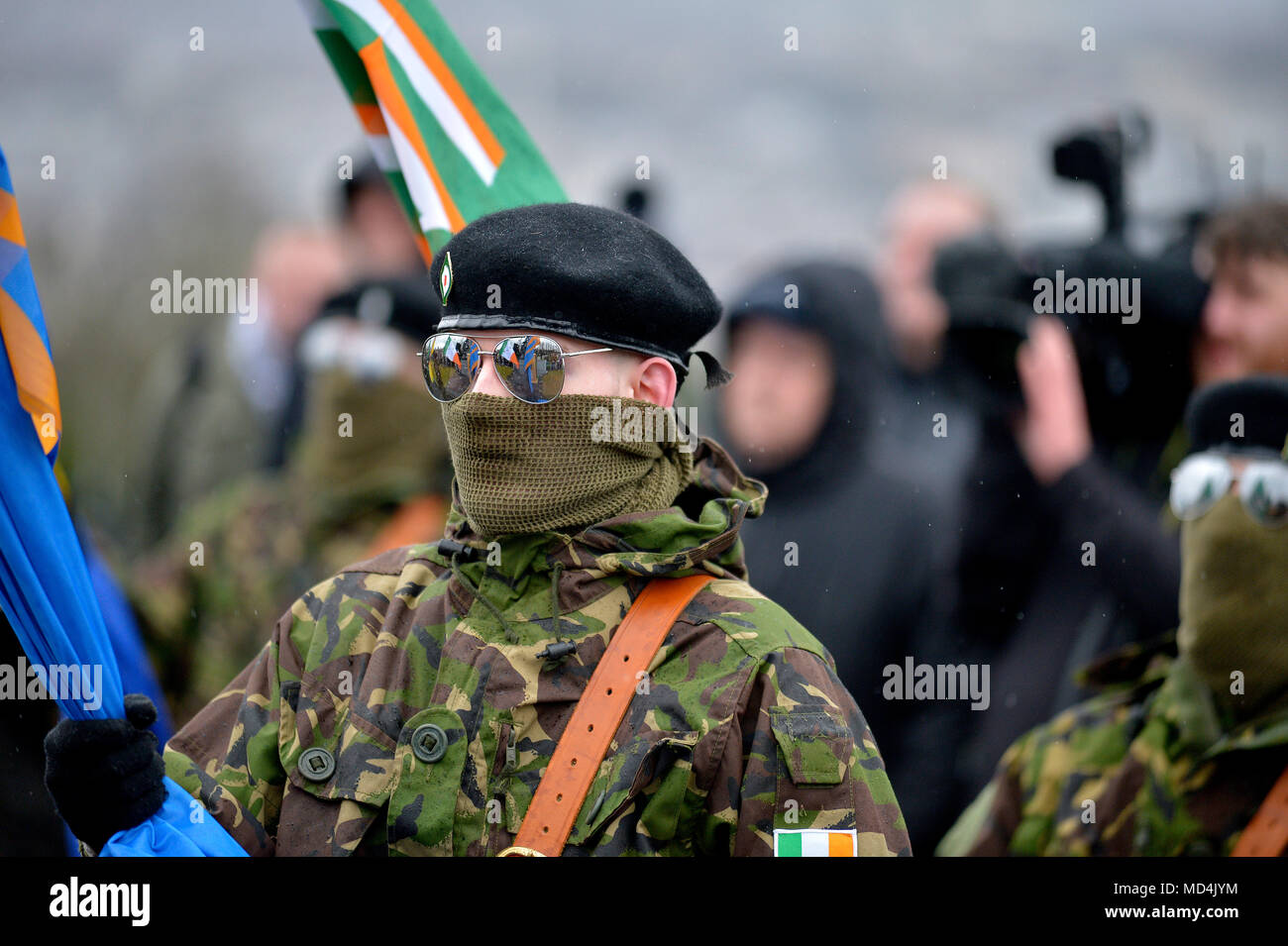 Dissident republicans dressed in paramilitary style uniforms at an ...