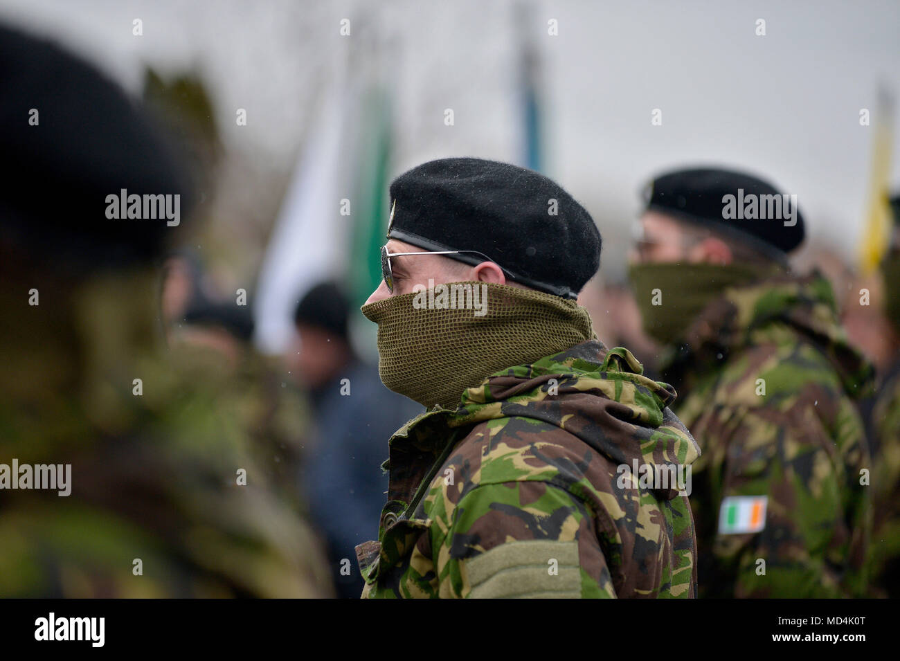 Dissident republicans dressed in paramilitary style uniforms at an ...