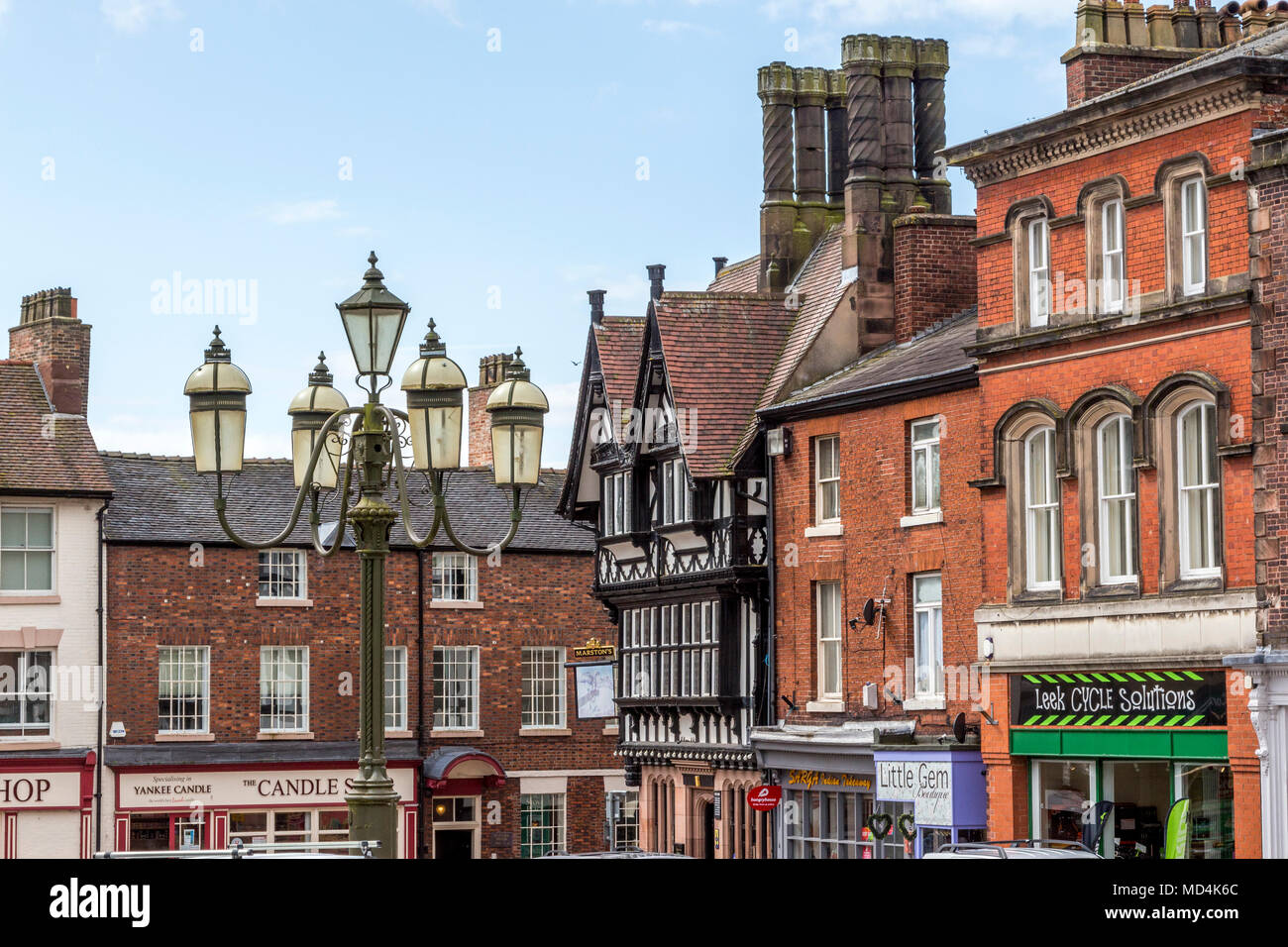 Leek town centre shopping centre in the county of Staffordshire ...