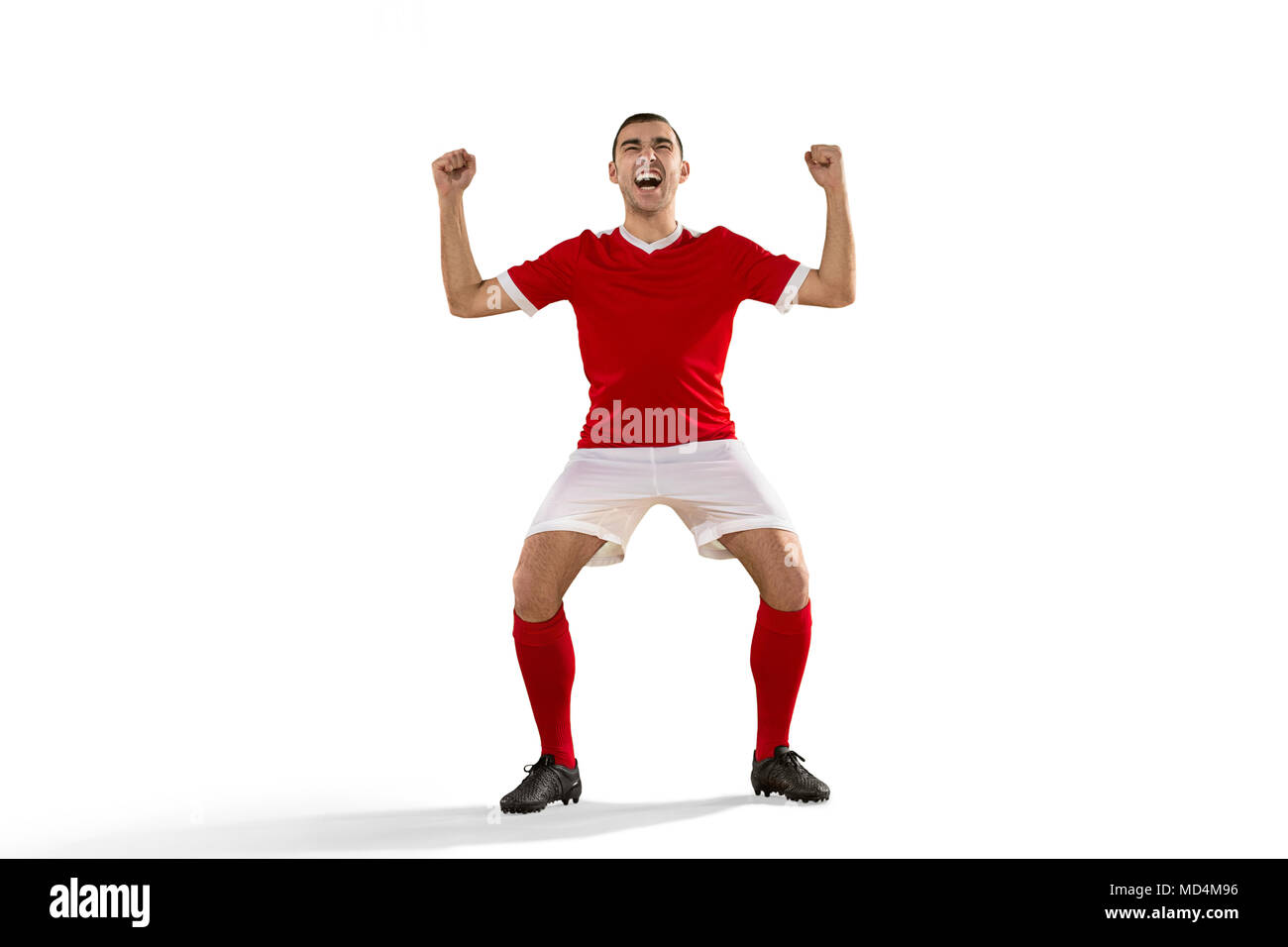 Happiness football player after goal Stock Photo - Alamy
