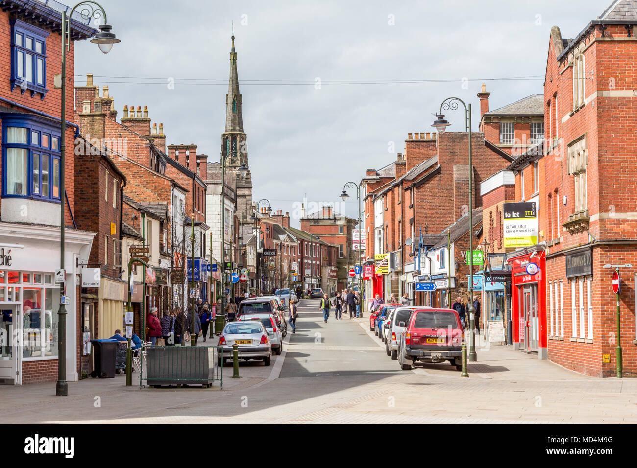 Leek town centre shopping centre in the county of Staffordshire ...
