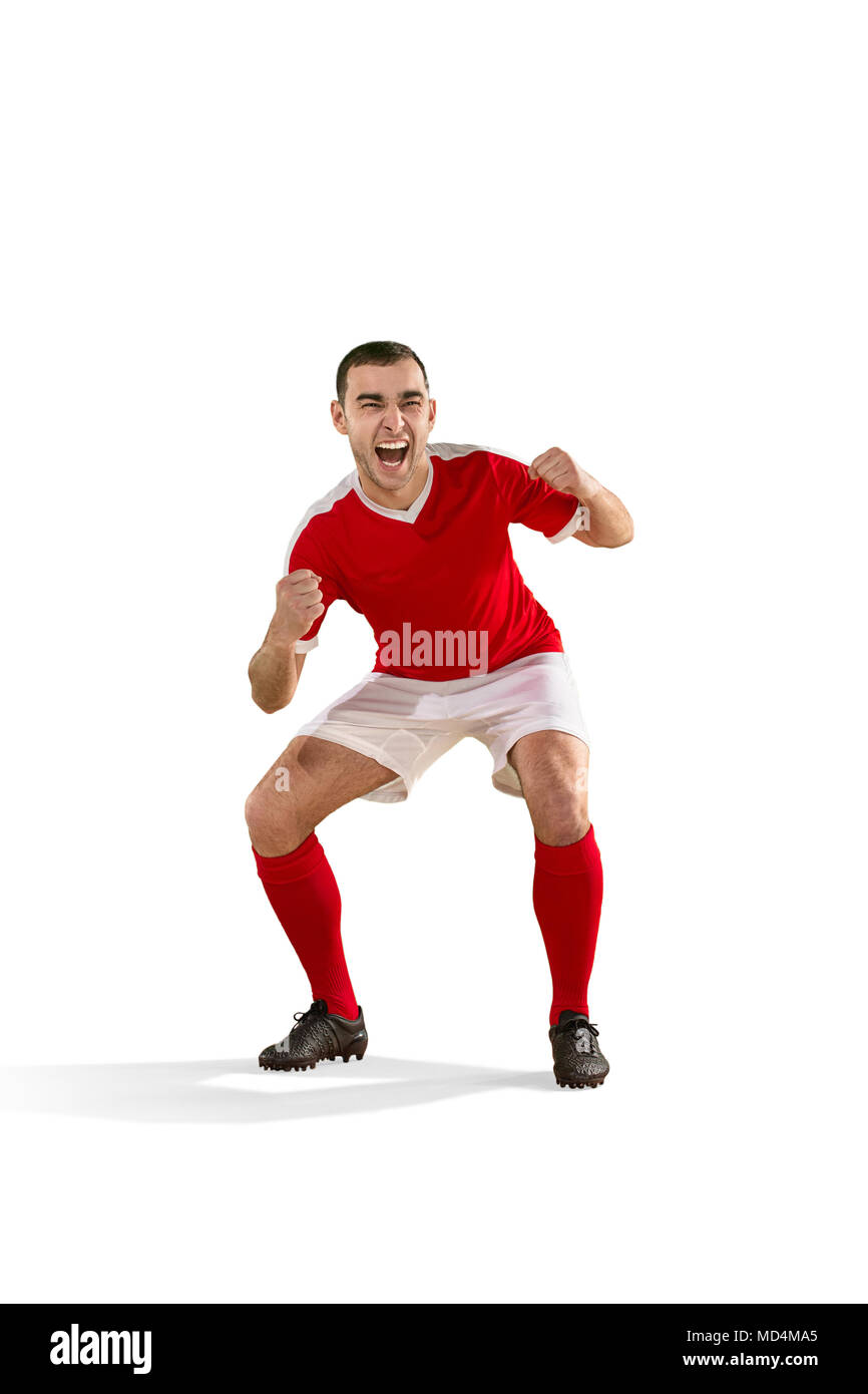 Happiness football player after goal Stock Photo - Alamy