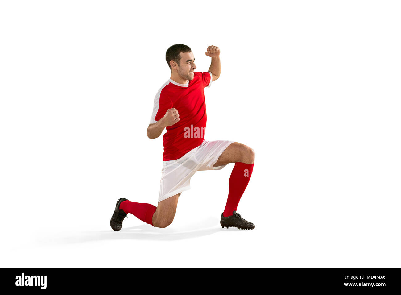 Happiness football player after goal Stock Photo - Alamy