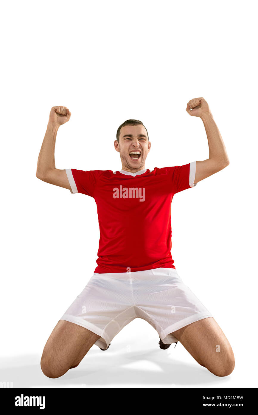 Happiness football player after goal Stock Photo - Alamy