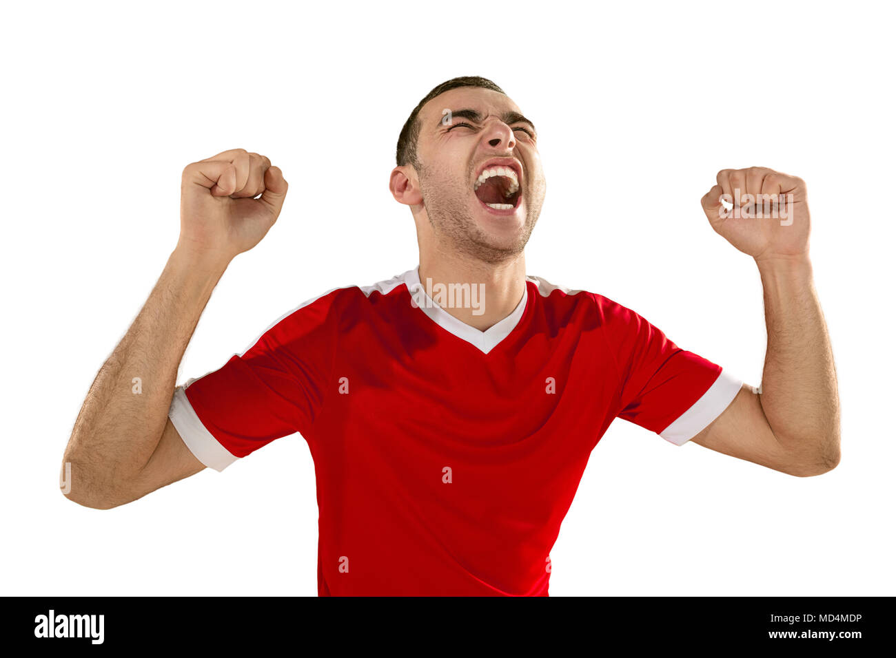 Happiness football player after goal Stock Photo - Alamy