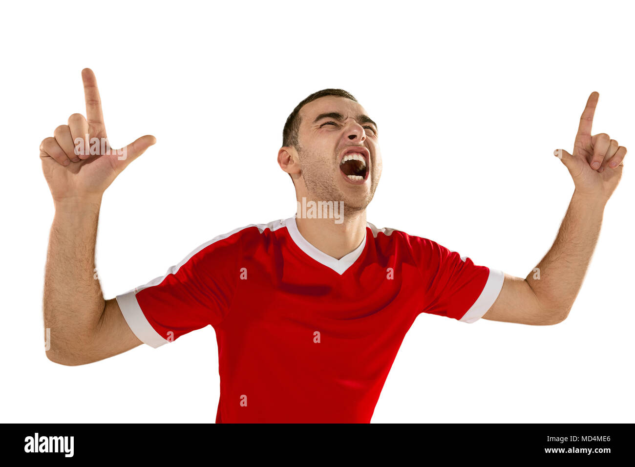 Happiness football player after goal Stock Photo - Alamy