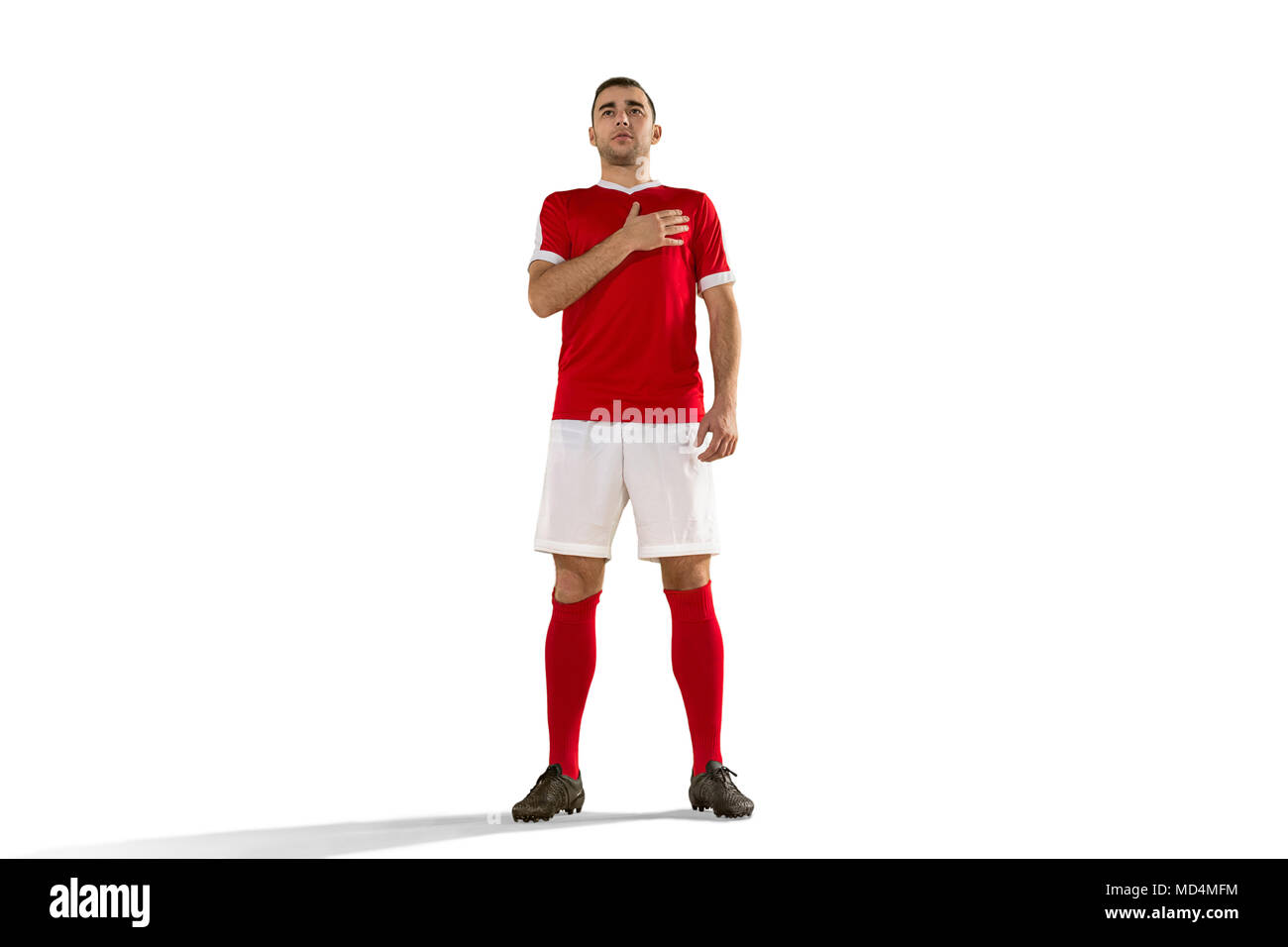 Professional football soccer player isolated white background Stock ...