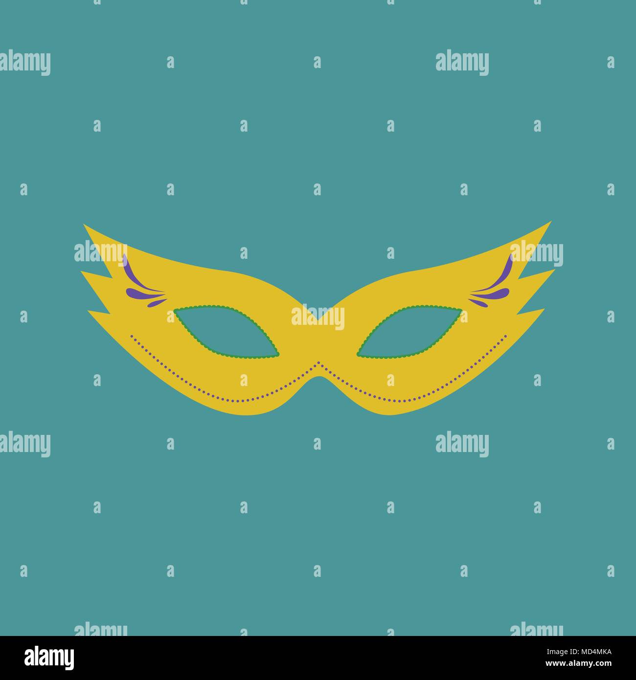 Carnival mask flat long shadow design icon. Vector eps10 illustration ...