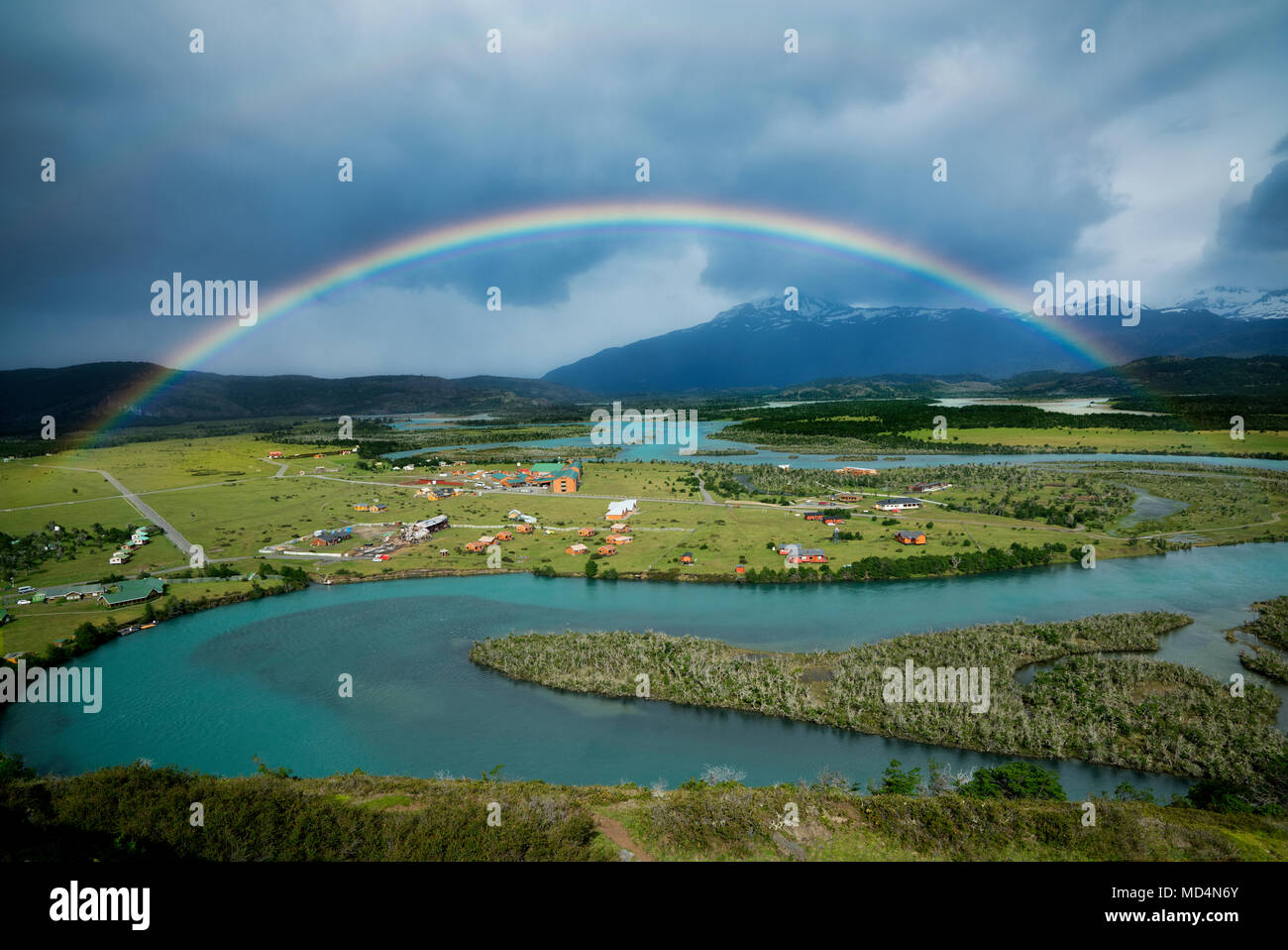Rio Paine River and valley . Torres del Paine National Park, Patagonia ...