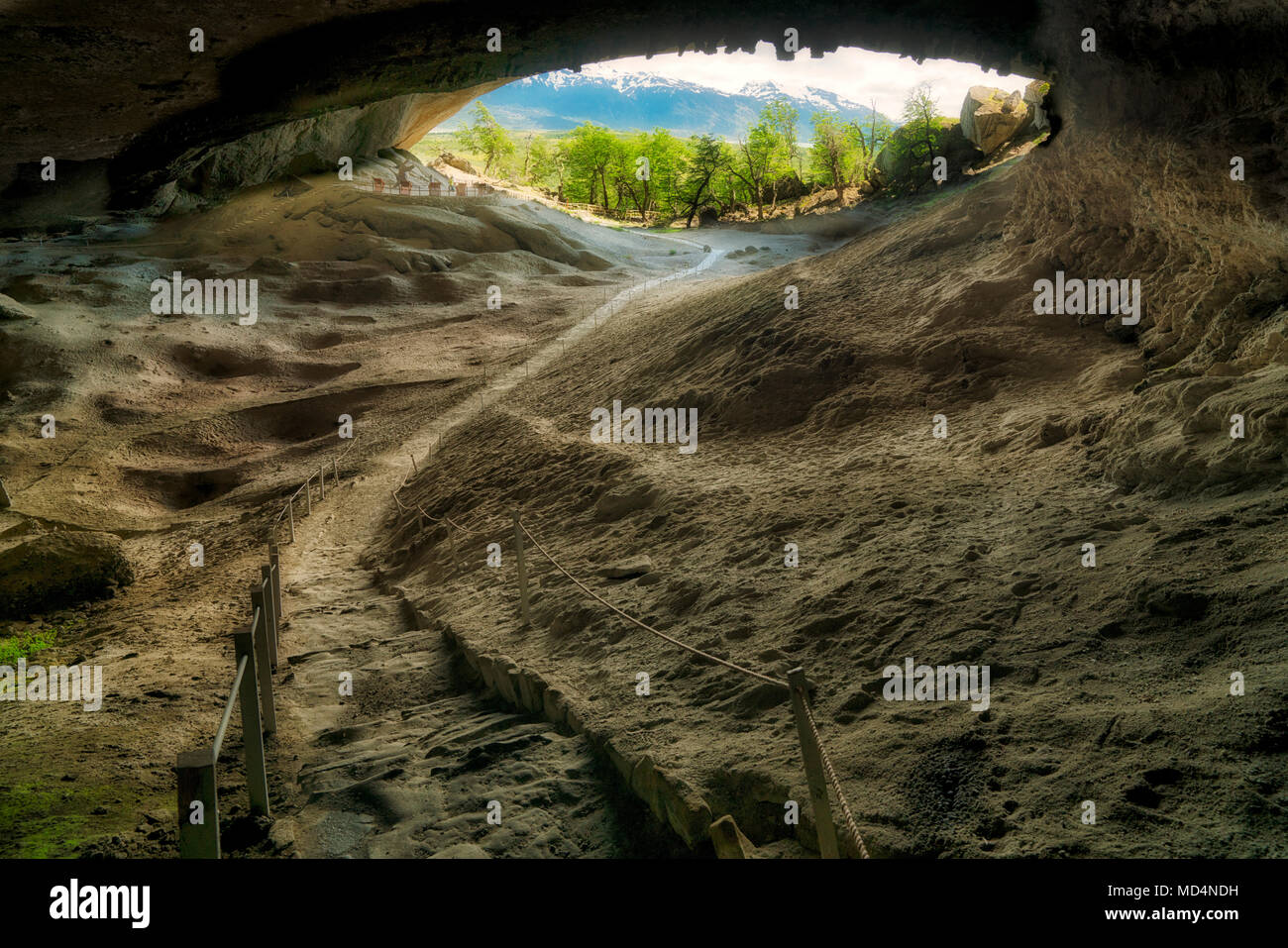 Cave at Cueva del Milodon Natural Monument, Chile, South america Stock ...