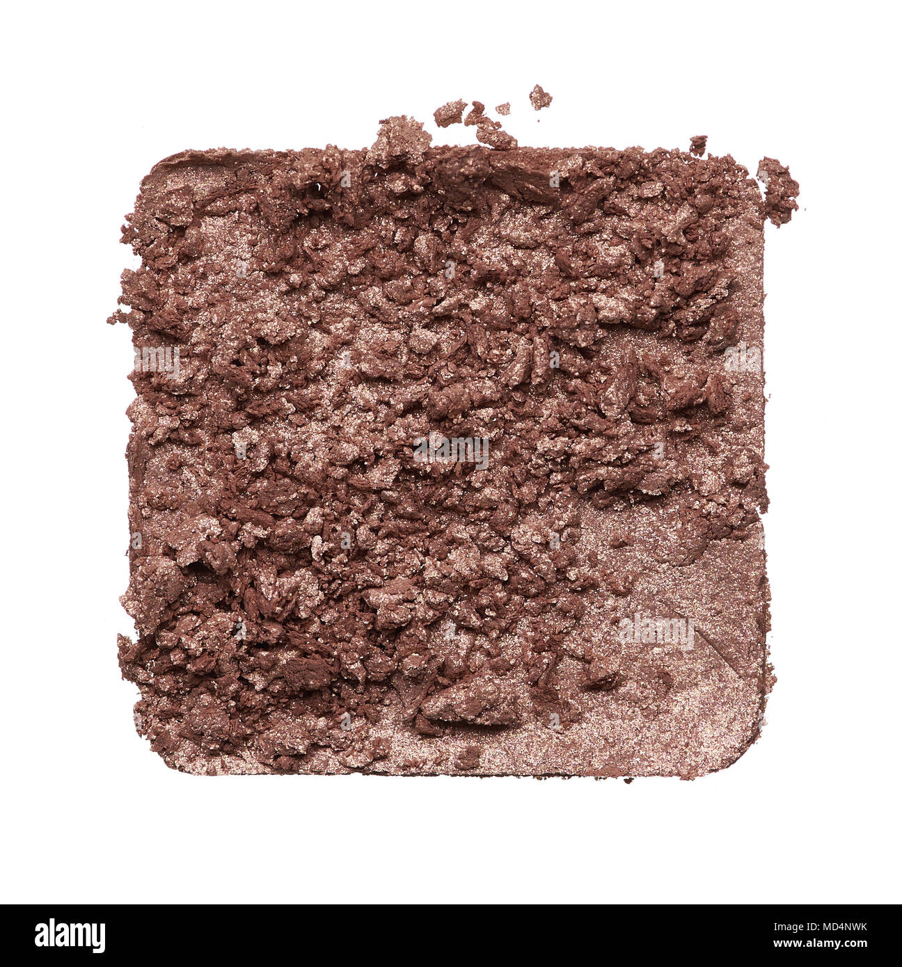 Crushed texture of brown eye shadow isolated on white background ...