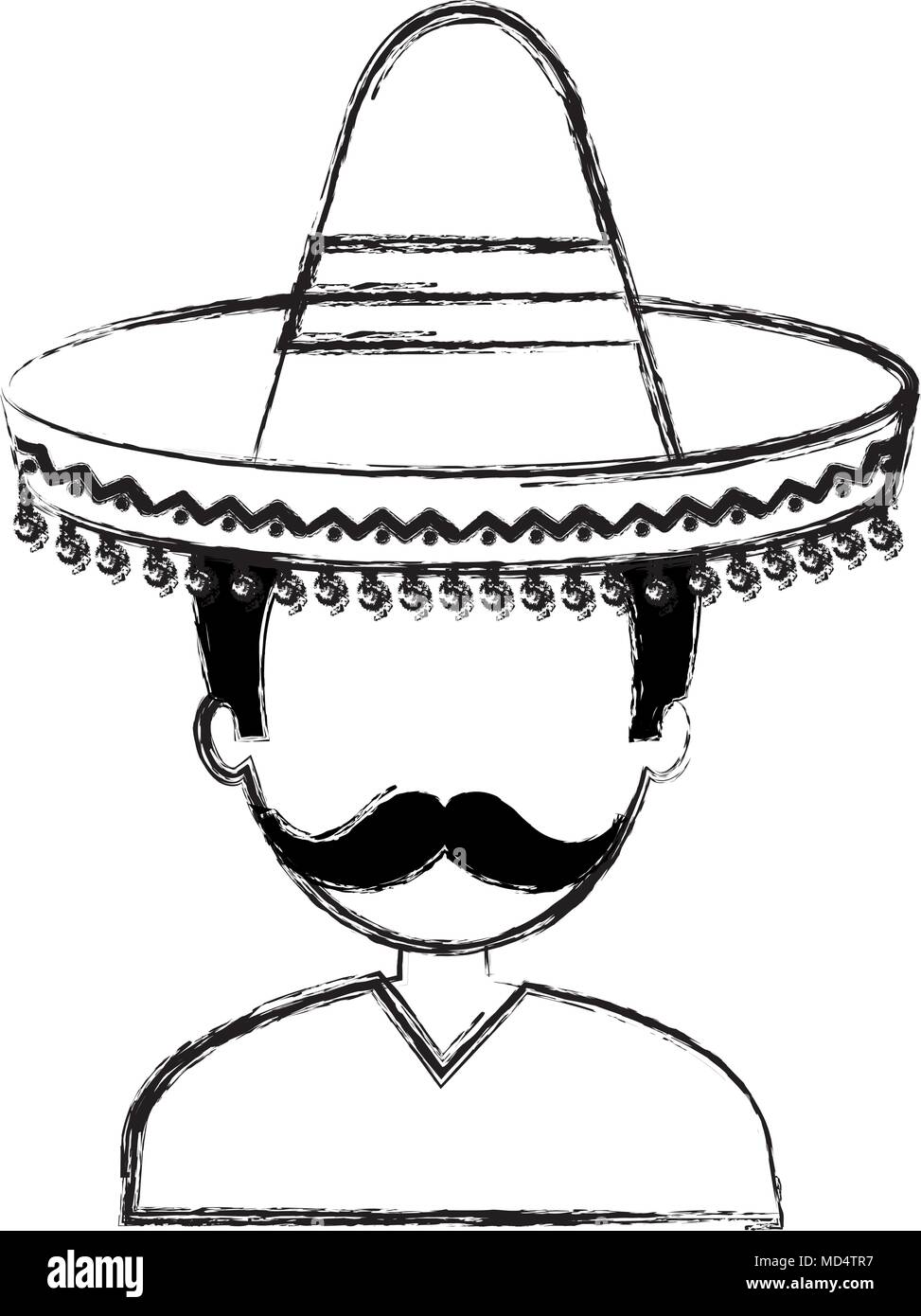 mexican mariachi avatar character vector illustration design Stock ...