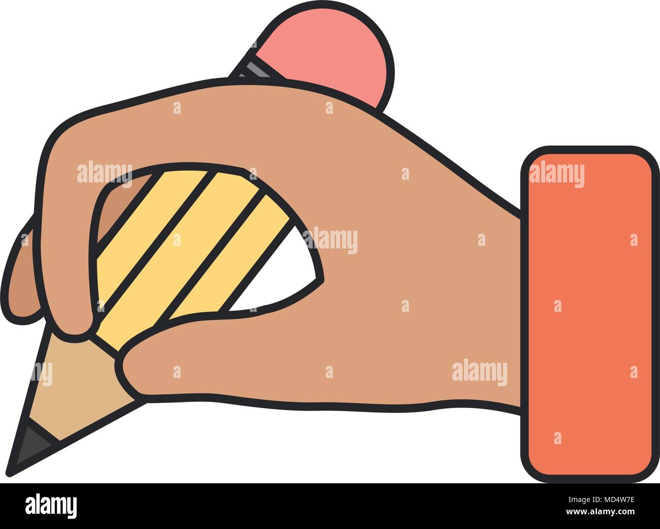 hand writing with pencil vector illustration design Stock Vector Image ...