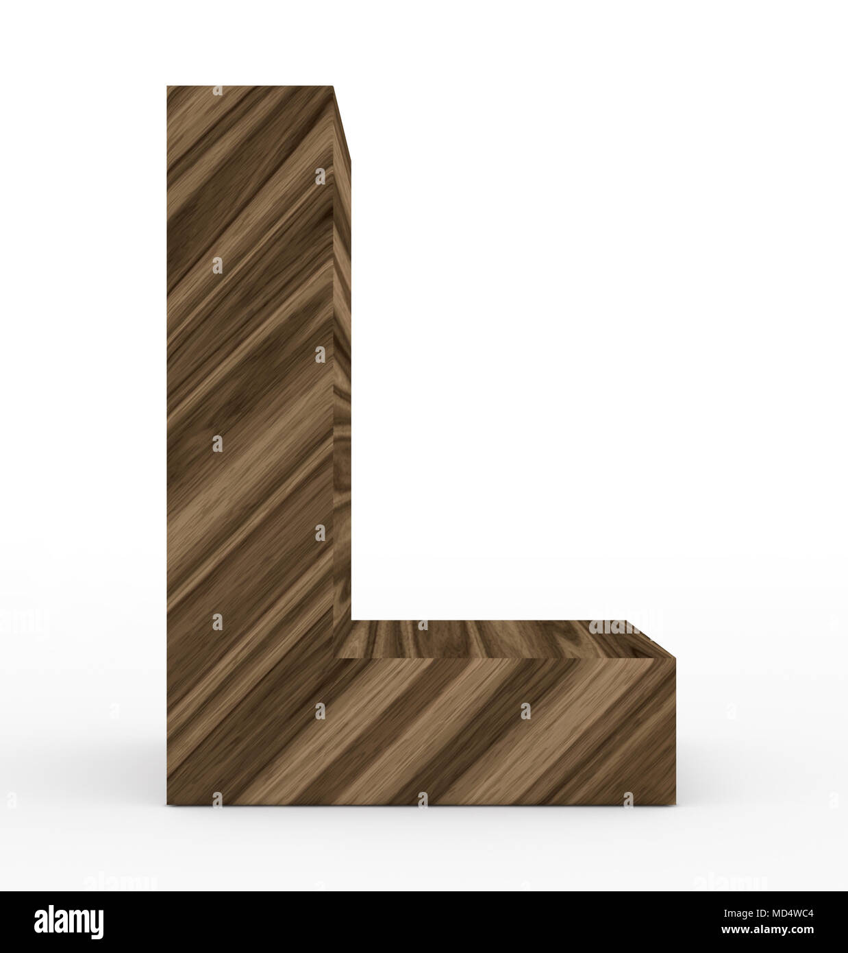 letter L 3d wooden isolated on white - 3d rendering Stock Photo - Alamy