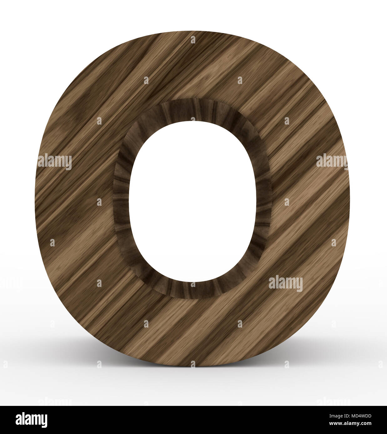 letter O 3d wooden isolated on white - 3d rendering Stock Photo - Alamy