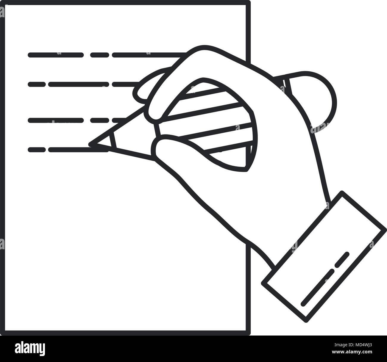 hand writing with pencil in paper Stock Vector Image & Art - Alamy
