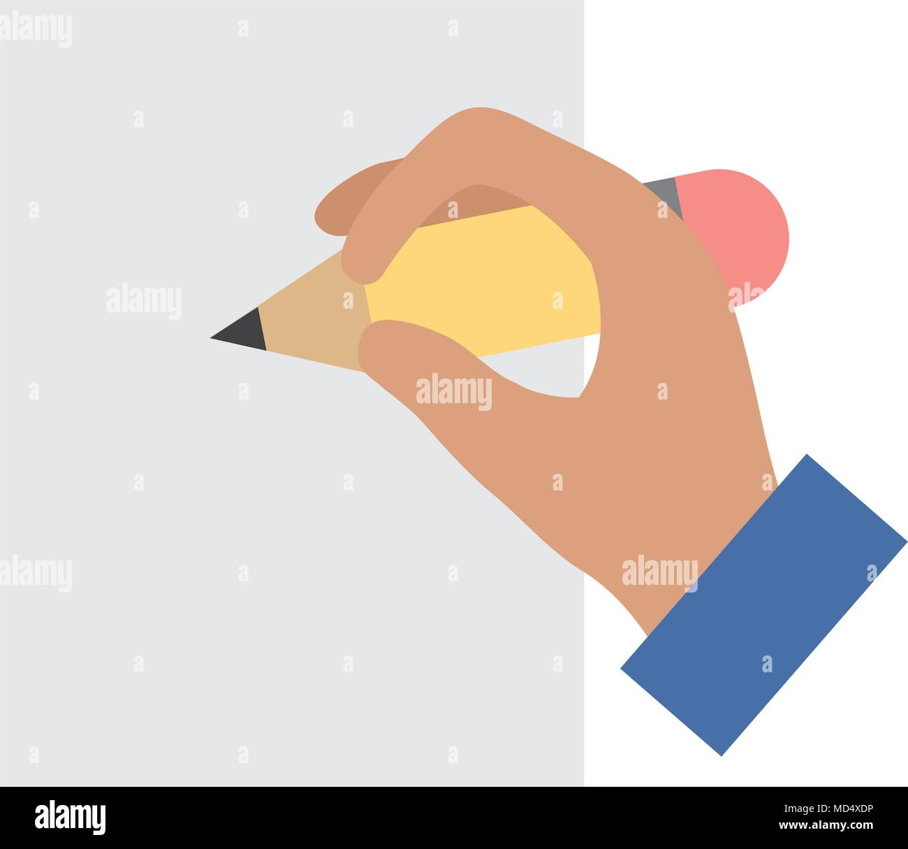 hand writing with pencil in paper Stock Vector Image & Art - Alamy