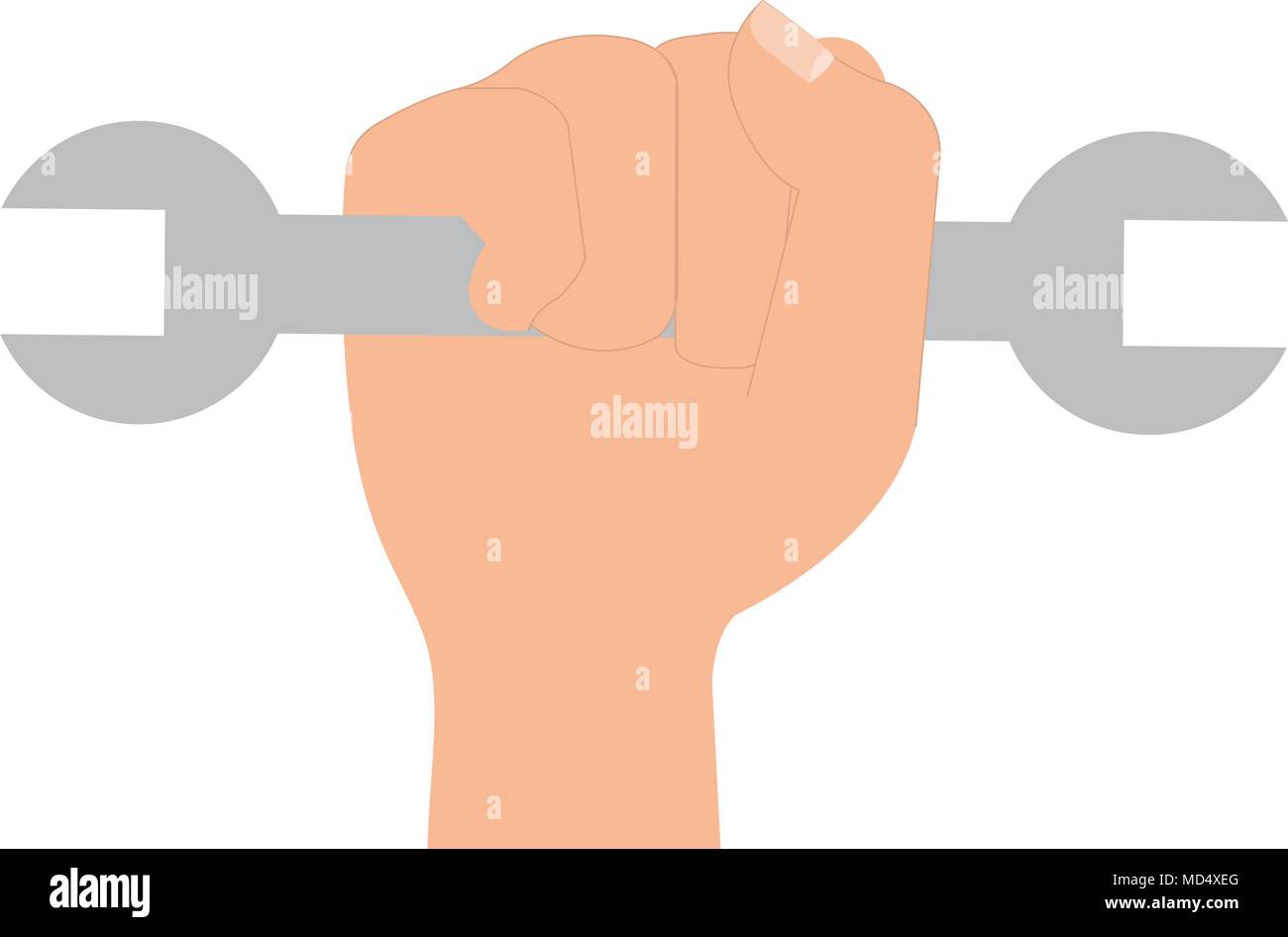 hand with wrench tool isolated icon Stock Vector Image & Art - Alamy