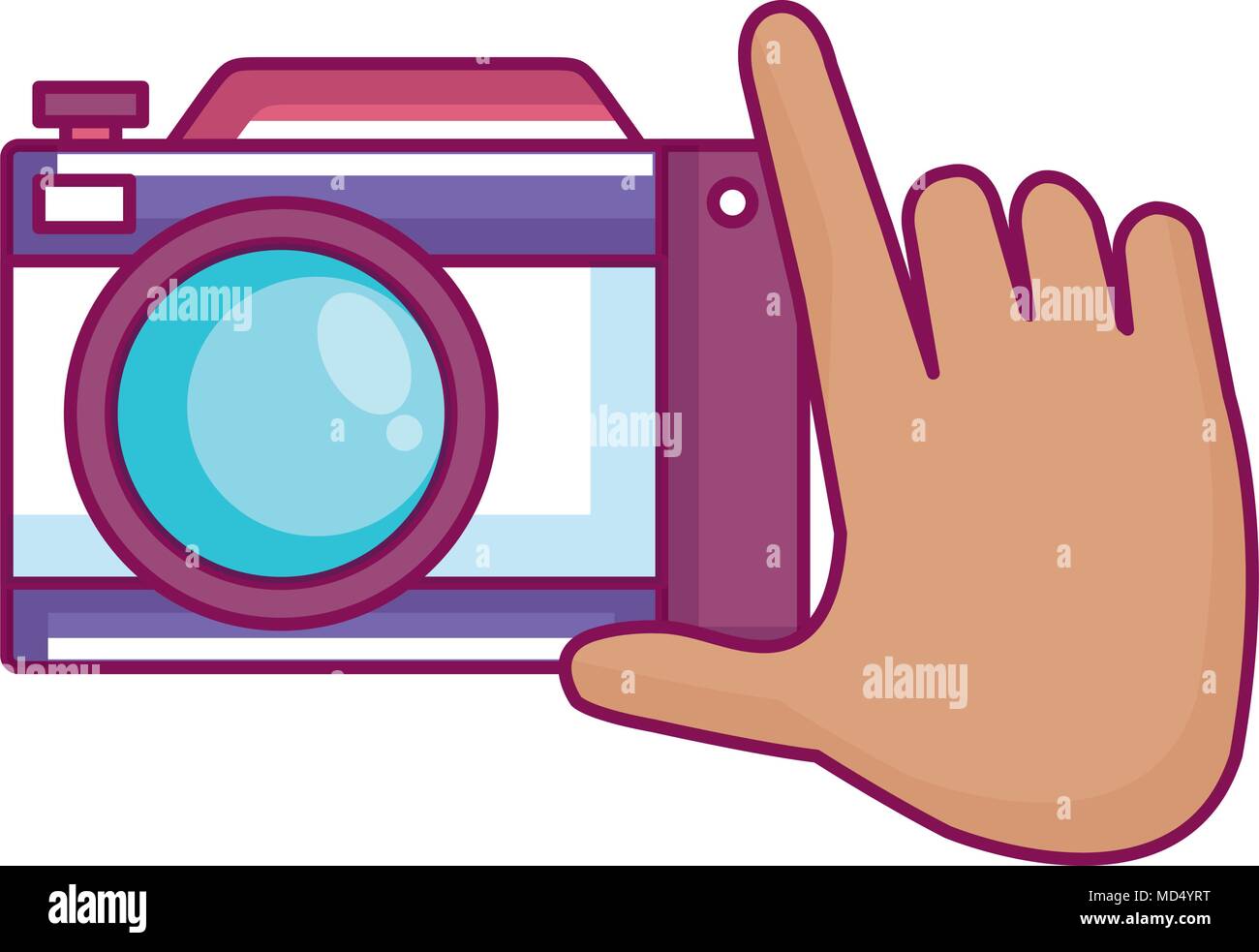 hand with photographic camera Stock Vector Image & Art - Alamy