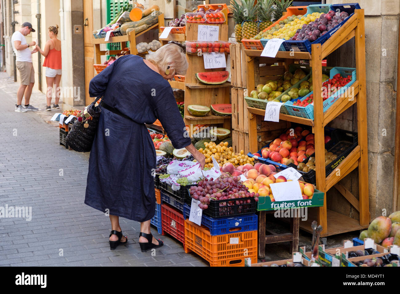 Small fruit shop in Soller, Mallorca, Spain Stock Photo - Alamy